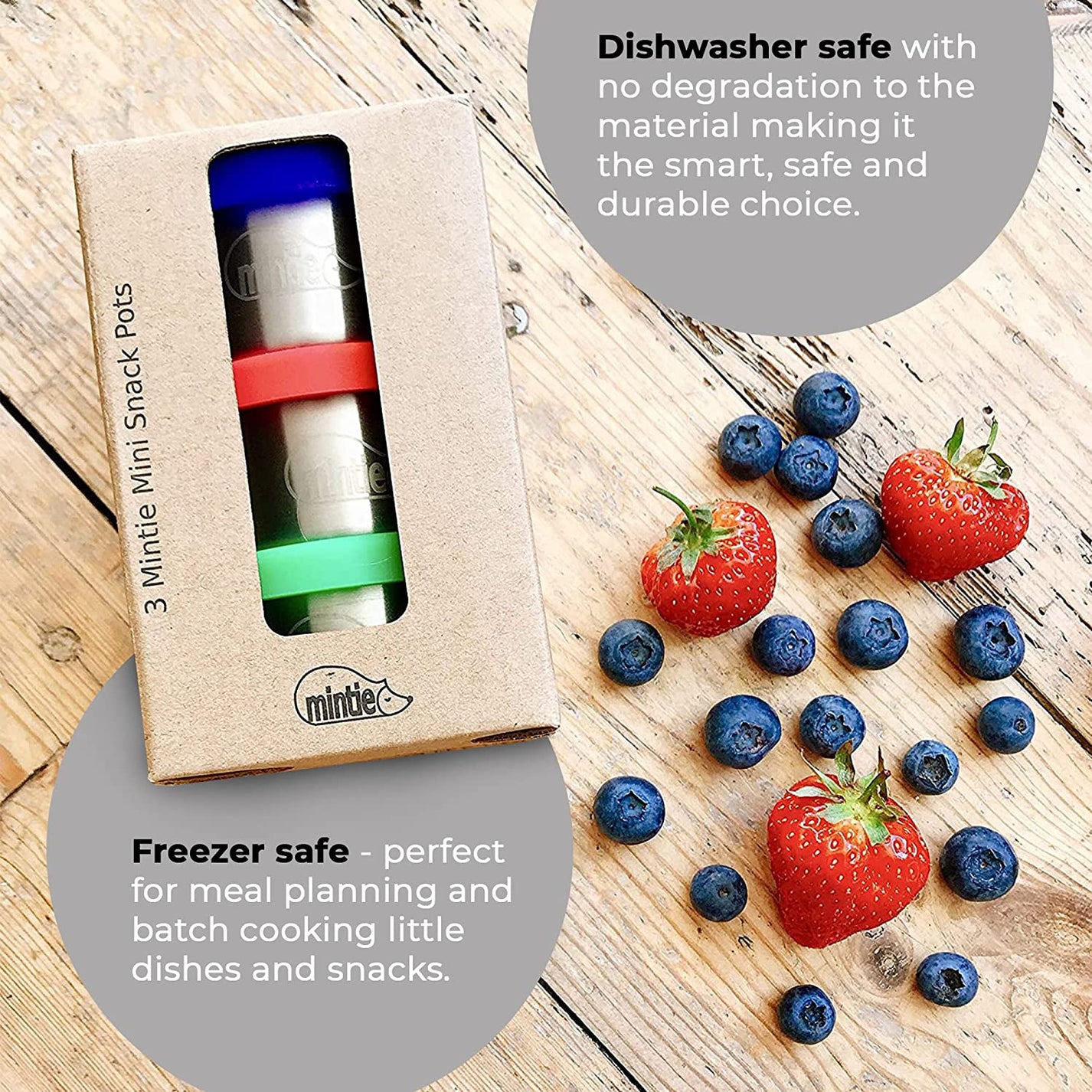 Mini 3 x Snack Pot Set – Mintie Lunchboxes